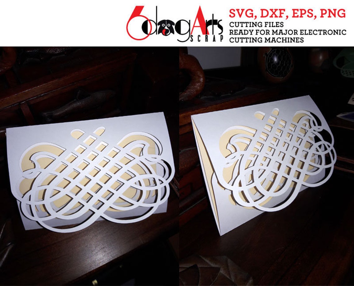 Calligraphic Lace Card Templates Digital Cut SVG DXF Files Wedding ...