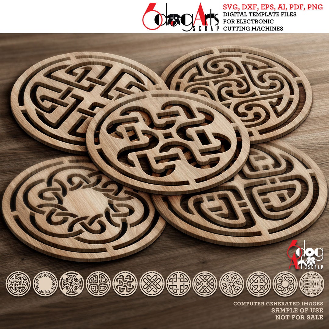 12 Celtic Knot Coaster Grill Trivet Home Decor Templates Vector Digital ...