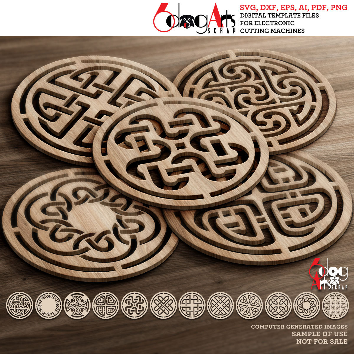 Celtic Coaster SVG / DXF Bundle • Digital Files for Laser, Cricut ...