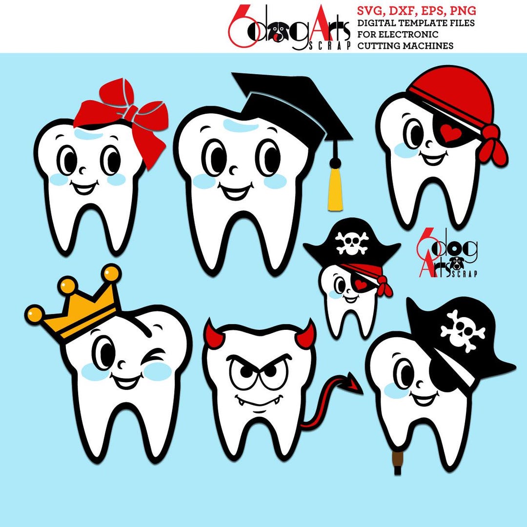 First Tooth Clip Art Digital Files Svg Dxf Eps Png - Silhouette SCAL ...
