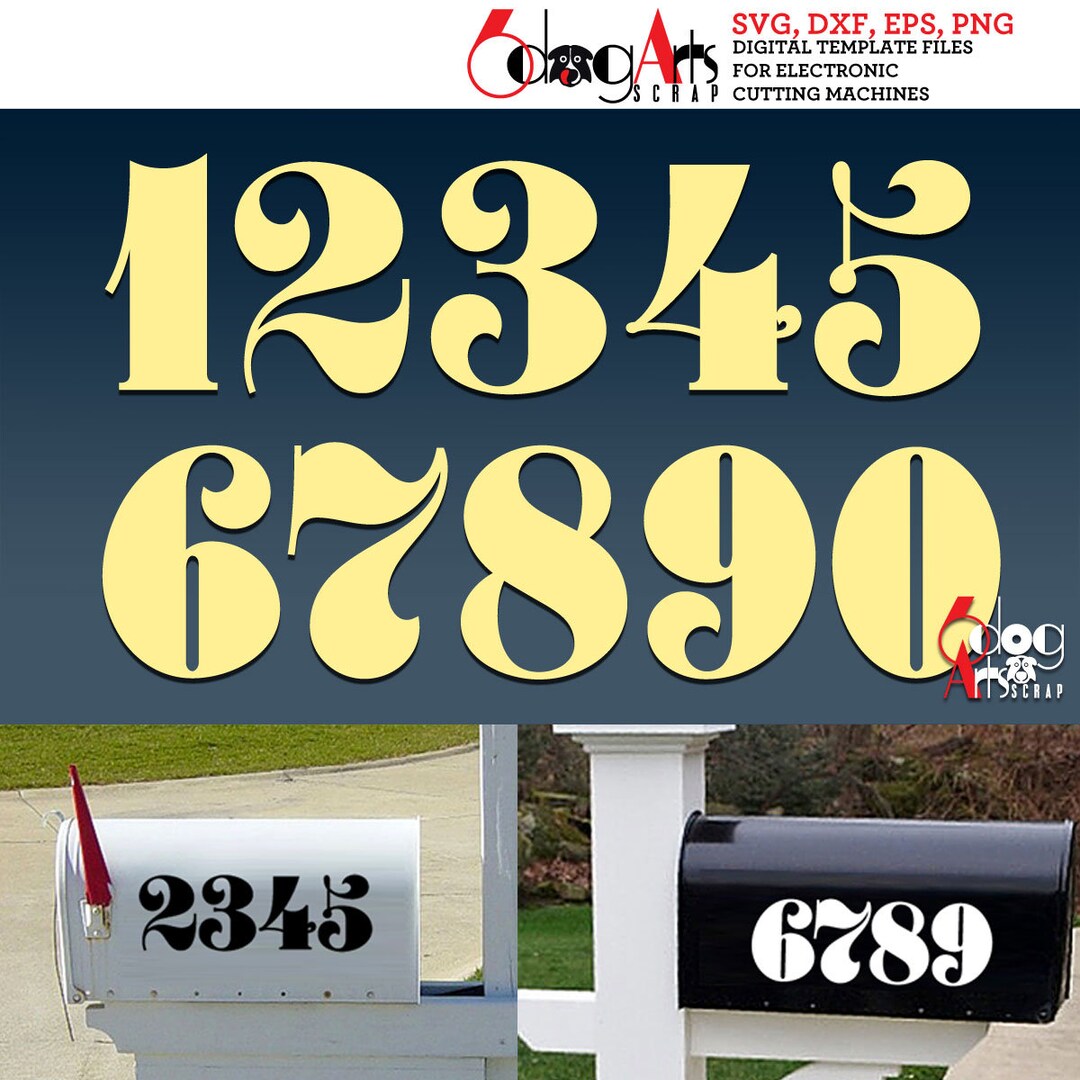 Numbers Digital Images - Svg Dxf Eps Png - Silhouette SCAL Cricut ...