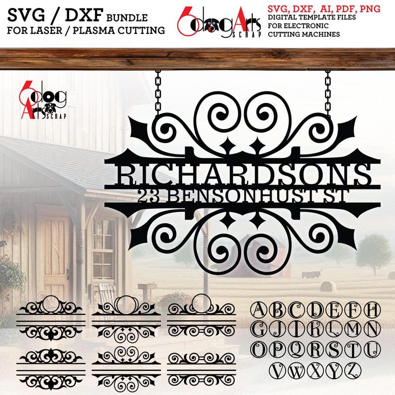 Address Door Sign / Plaque SVG / DXF Bundle: Digital Templates for ...