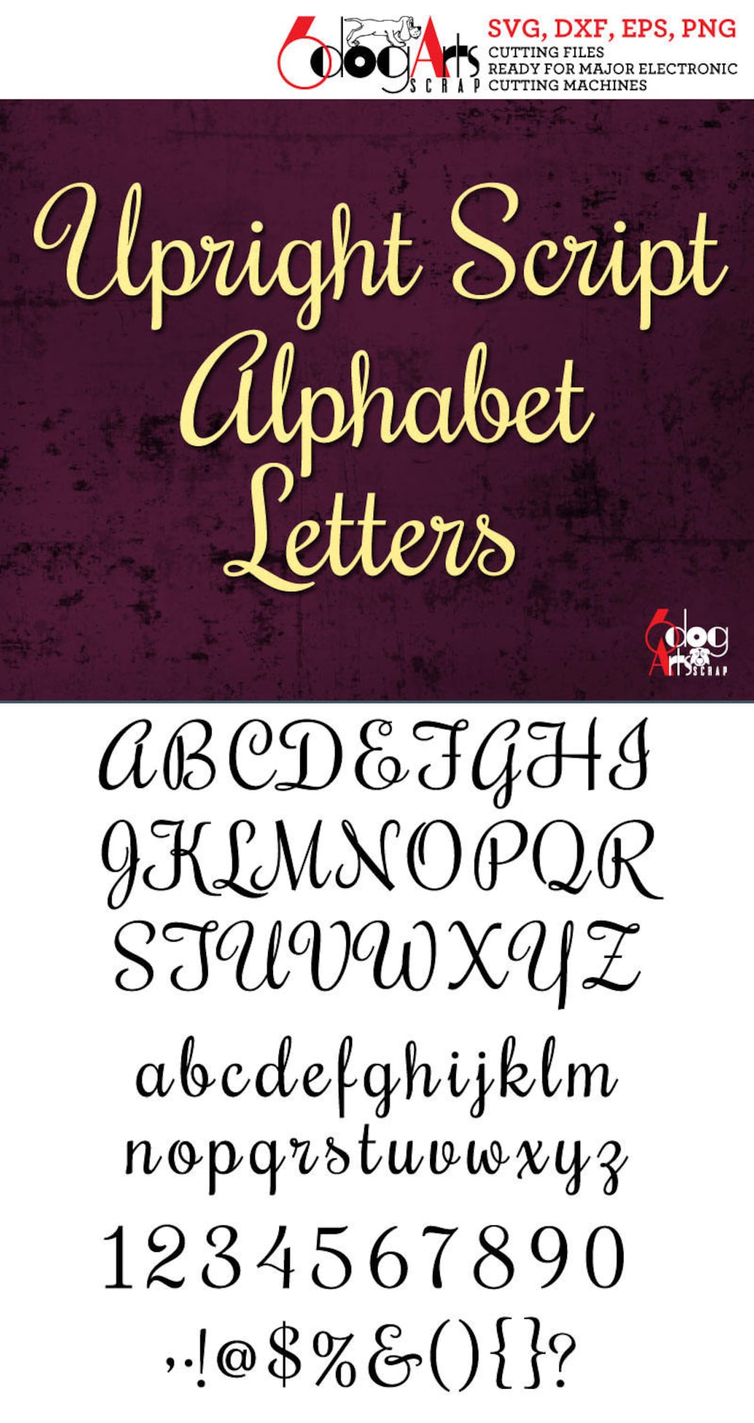 Upright Script Alphabet Letters SVG DXF Vector Images Monogram ...