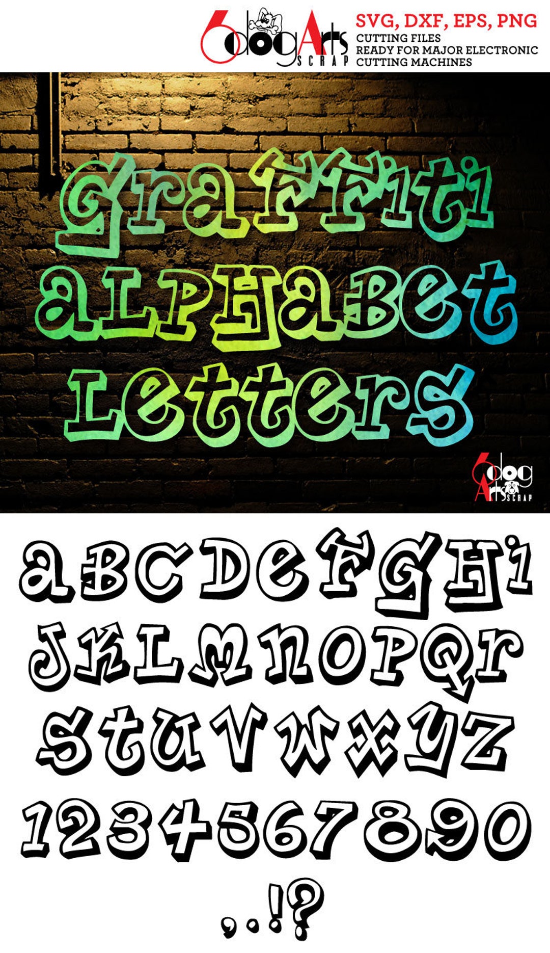 Graffiti Letters Digital Images Svg Dxf Eps Png Silhouette SCAL Cricut ...
