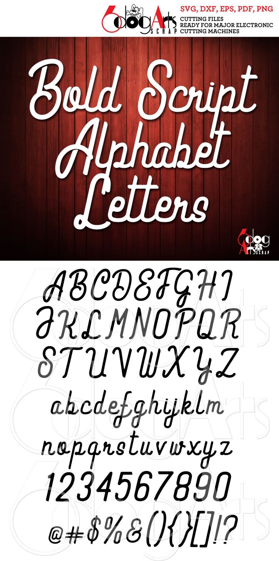 Bold Script Alphabet Letters Digital Images SVG DXF Silhouette | Etsy
