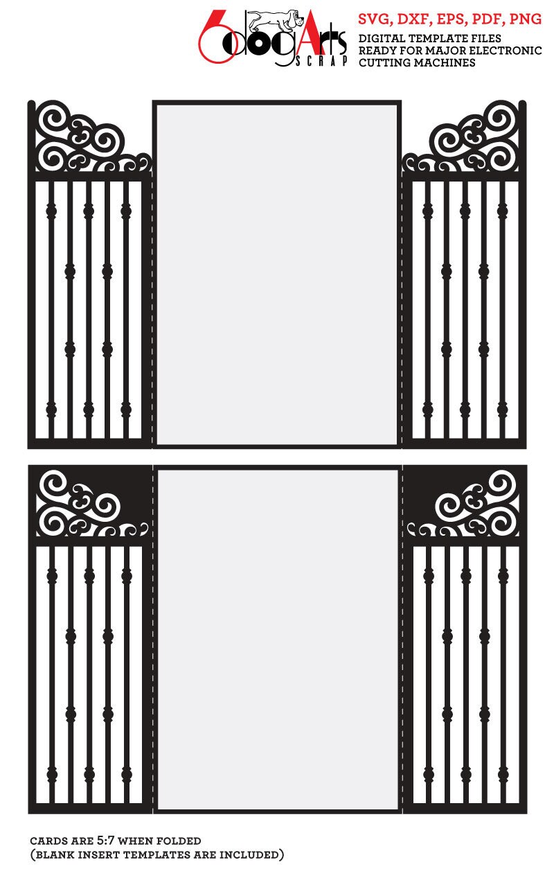 Gate-fold Card Template Digital SVG DXF Files Wedding | Etsy Canada