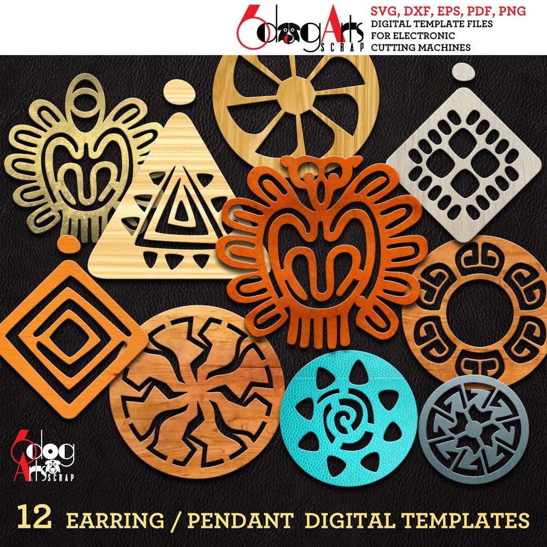 12 Native American Wood / Acrylic Earring Pendant Templates Vector ...
