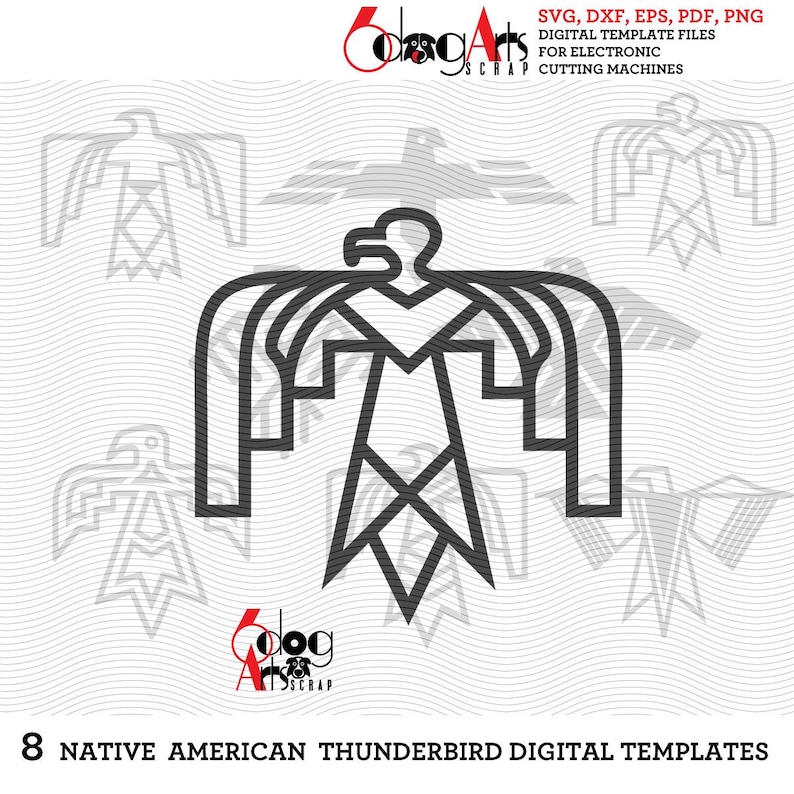 Native American Thunderbird Digital Files Svg Dxf Eps Png Silhouette ...