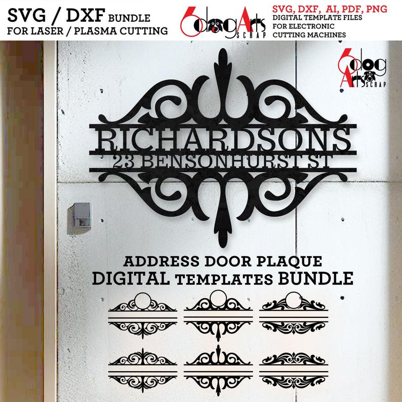 Address Door Sign / Plaque SVG / DXF Bundle: Digital Templates for ...