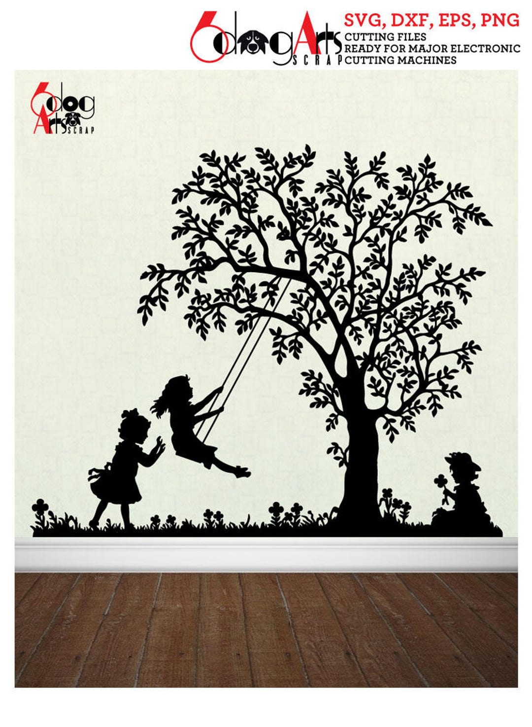 Vintage Tree Swing Clip Art Digital Vector Files SVG DXF - Etsy