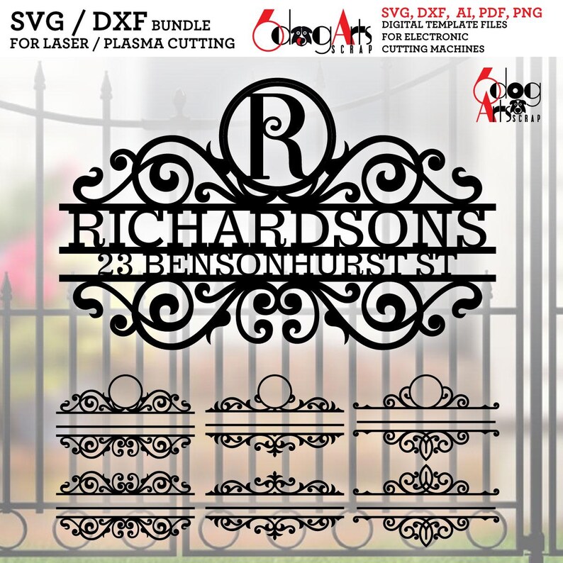 Address Door Sign / Plaque SVG / DXF Bundle: Digital Templates for ...