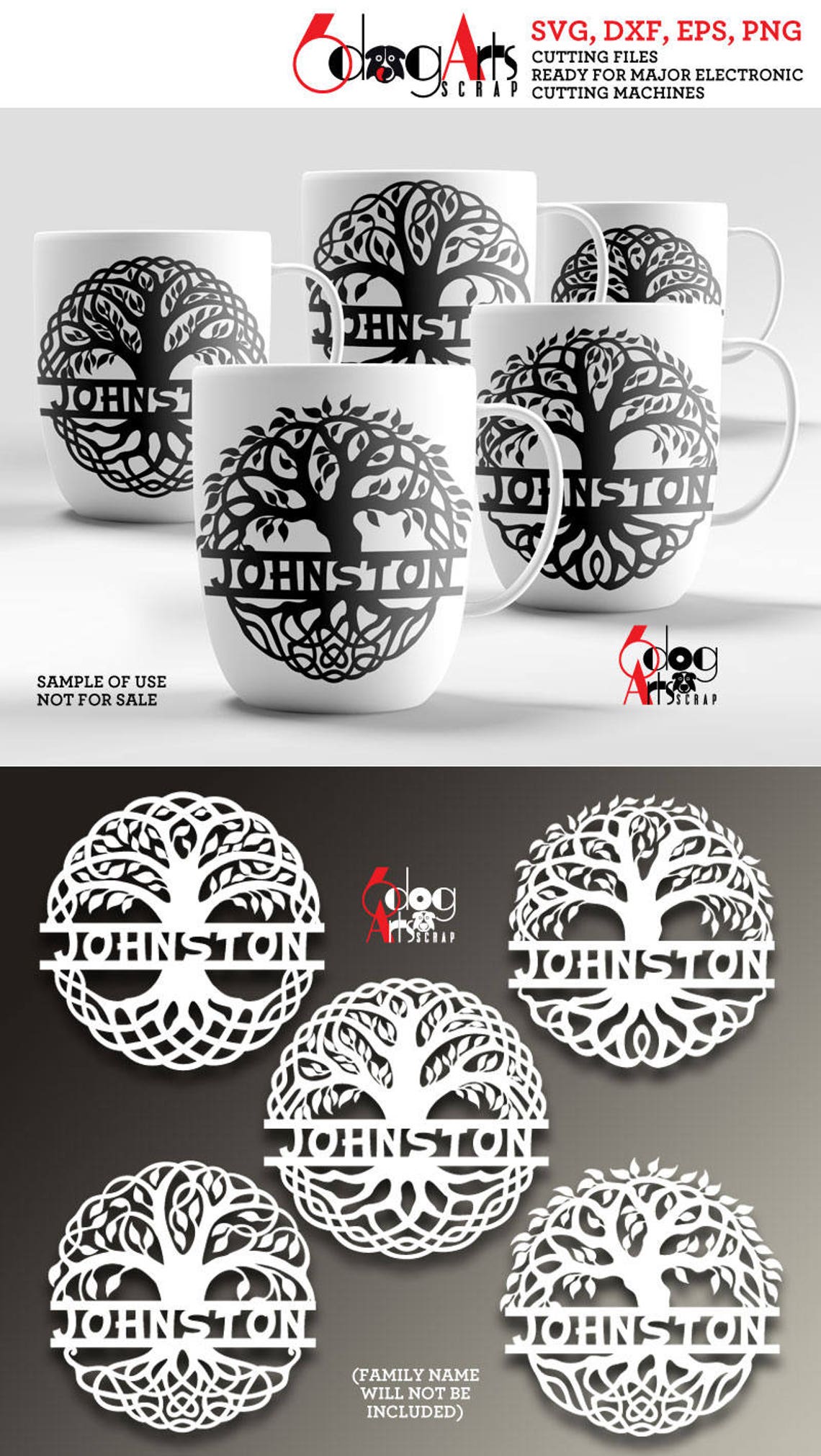 5 Celtic Tree of Life Split Frames Vector Digital Files SVG DXF Vector ...