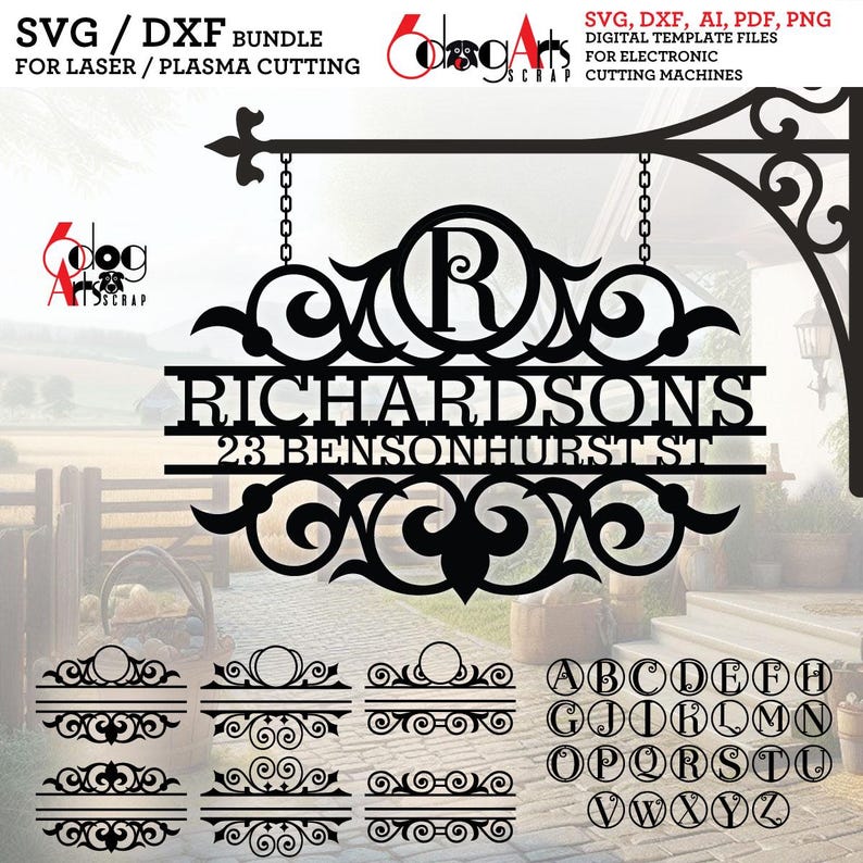 Address Door Sign / Plaque SVG / DXF Bundle: Digital Templates for ...