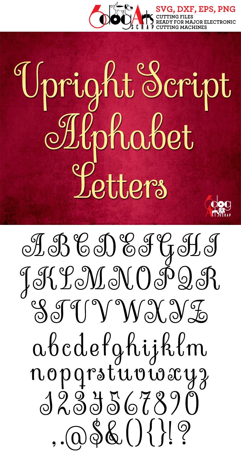 Bold Script Alphabet Letters SVG DXF Vector Images Monogram Cuttables ...