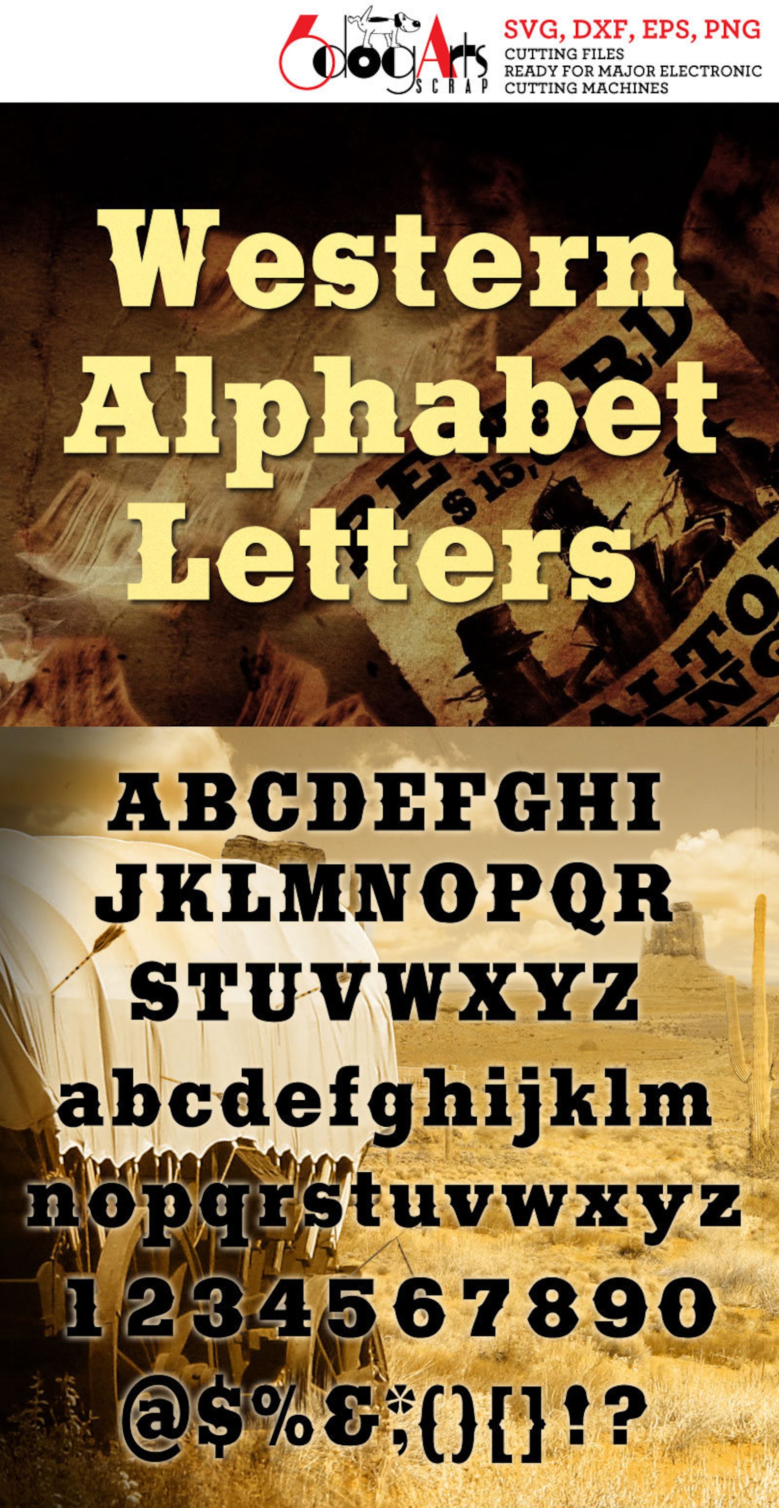 Western Alphabet Letters Digital Images Svg Dxf Eps Png - Etsy