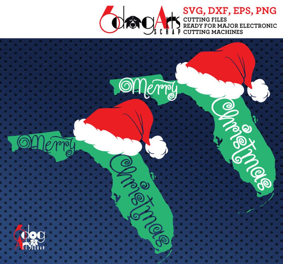 Florida Christmas Map Digital Files SVG DXF Cuttable Printable Download ...