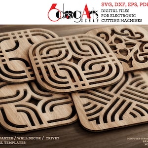 16 Coaster Trivet Wall Decor Templates Vector Digital SVG DXF - Etsy