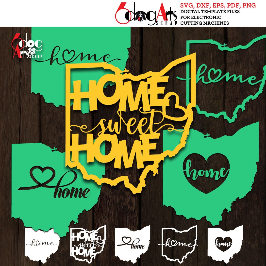 Ohio Sweet Home Digital Files SVG DXF Cuttable Designs Printable ...