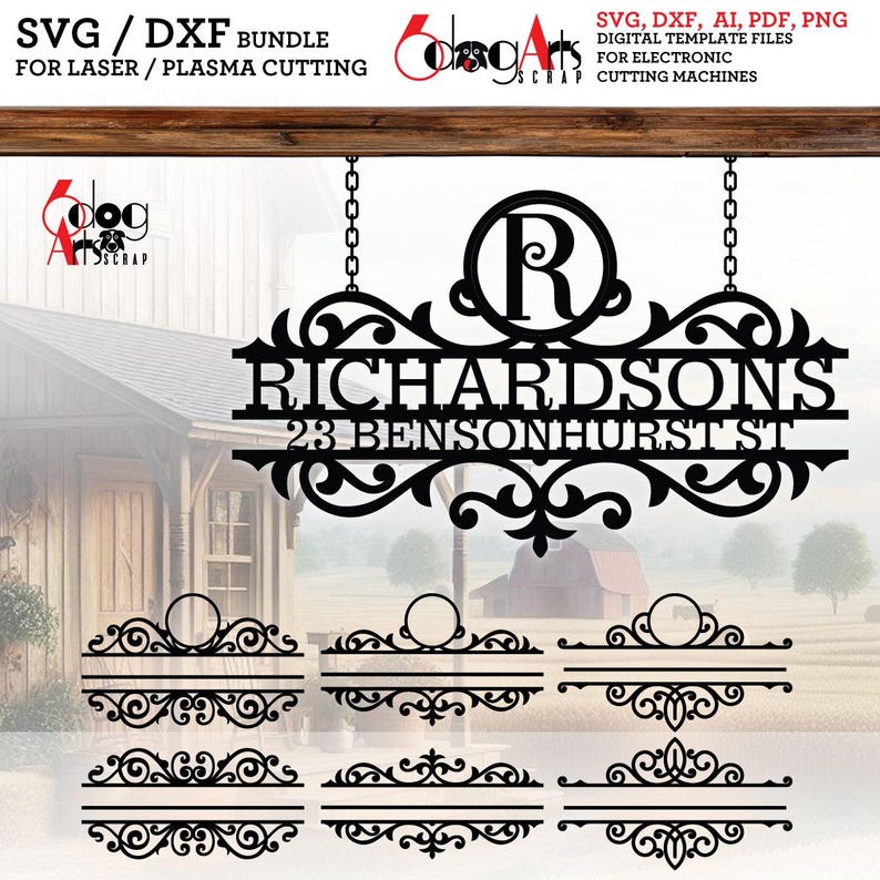Address Door Sign / Plaque SVG / DXF Bundle: Digital Templates for ...