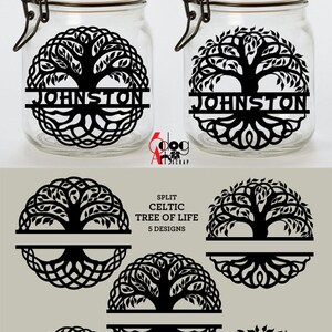 5 Celtic Tree of Life Split Frames Vector Digital Files SVG DXF Vector ...