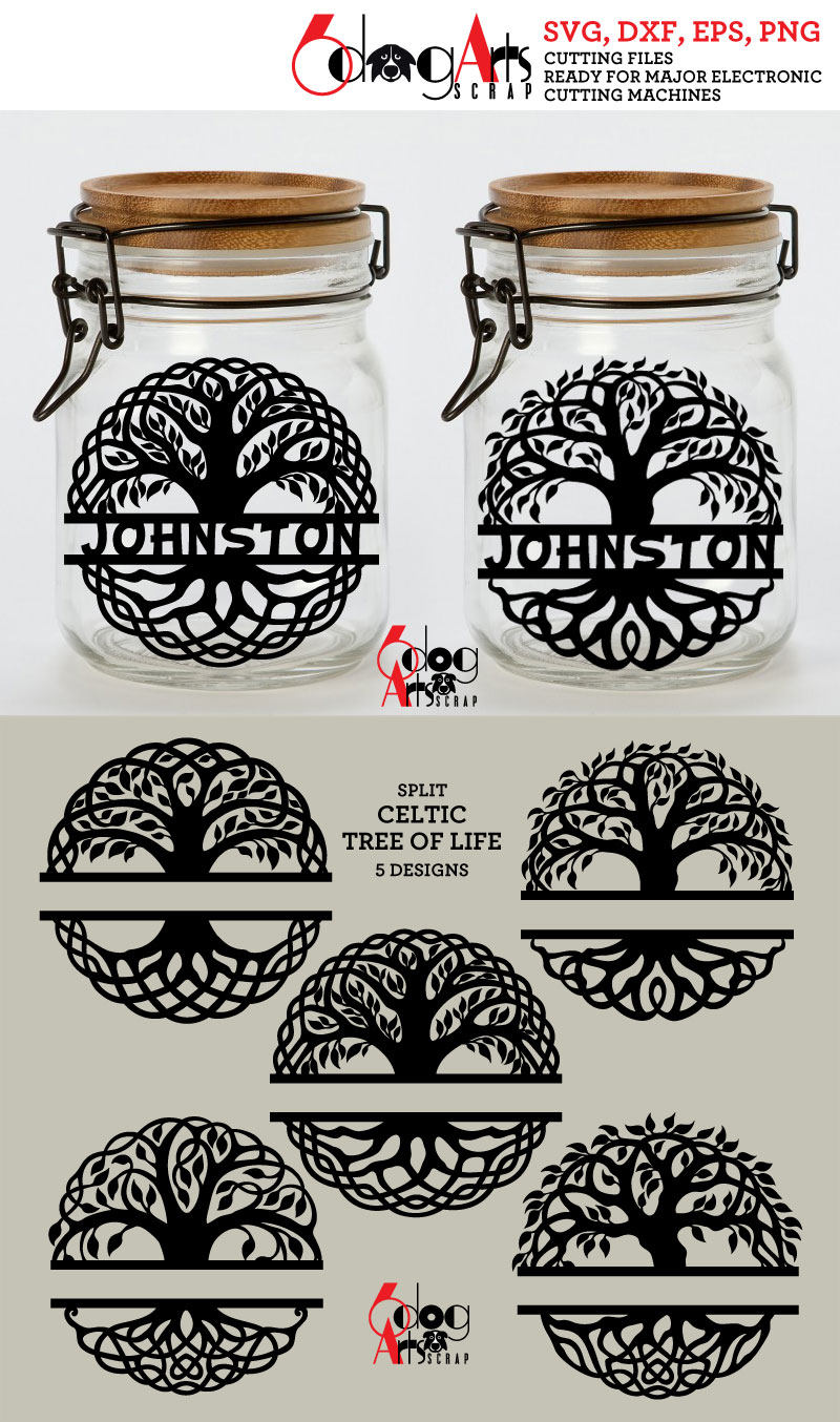 5 Celtic Tree of Life Split Frames Vector Digital Cut Files | Etsy