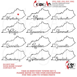 Kentucky Outline Typography Part 4 Files Svg Dxf Eps Png Pdf Silhouette ...
