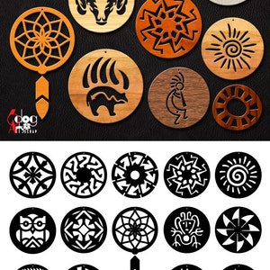 19 SVG Bundle Native American Earring Pendant Templates Digital Files ...