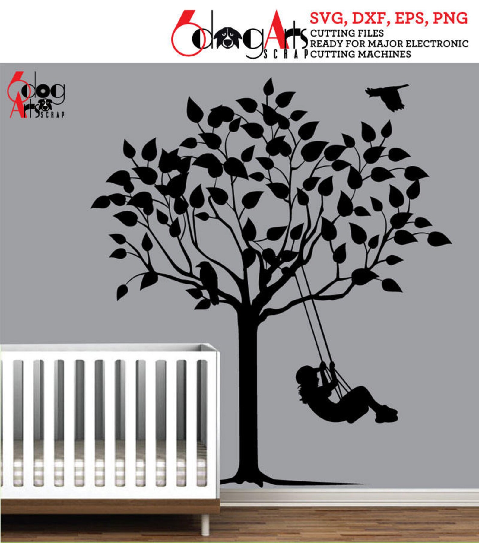 Tree Swing Clip Art Digital Vector Files SVG DXF Printable - Etsy Australia