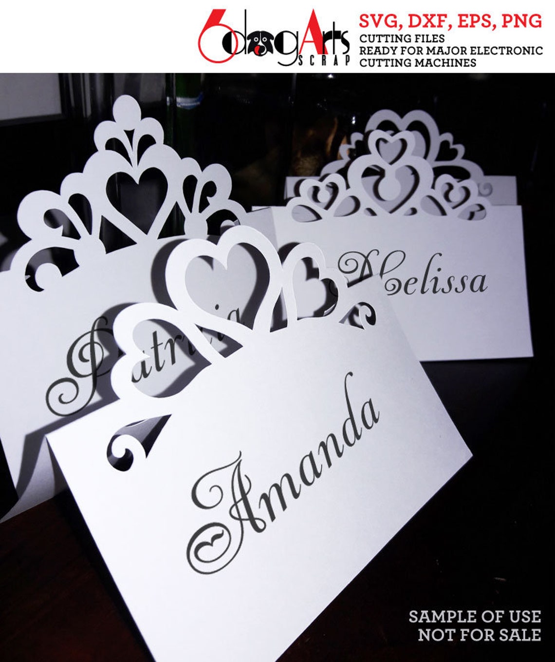 4 Princess Tiara Crown Table Place Tent Card Templates Digital - Etsy