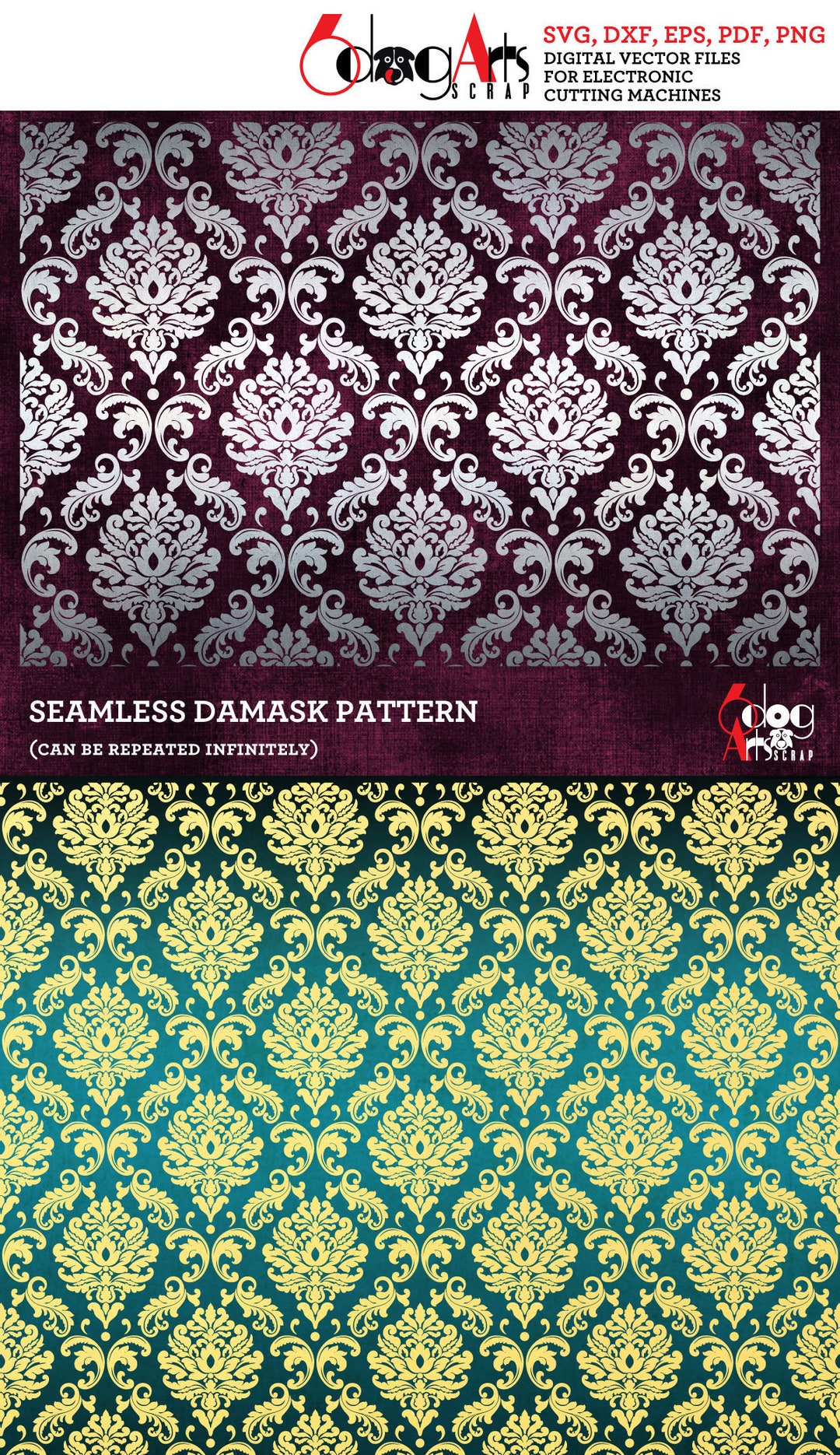Seamless Damask Pattern Pick-a-boo Tumbler Vinyl Decal - Etsy