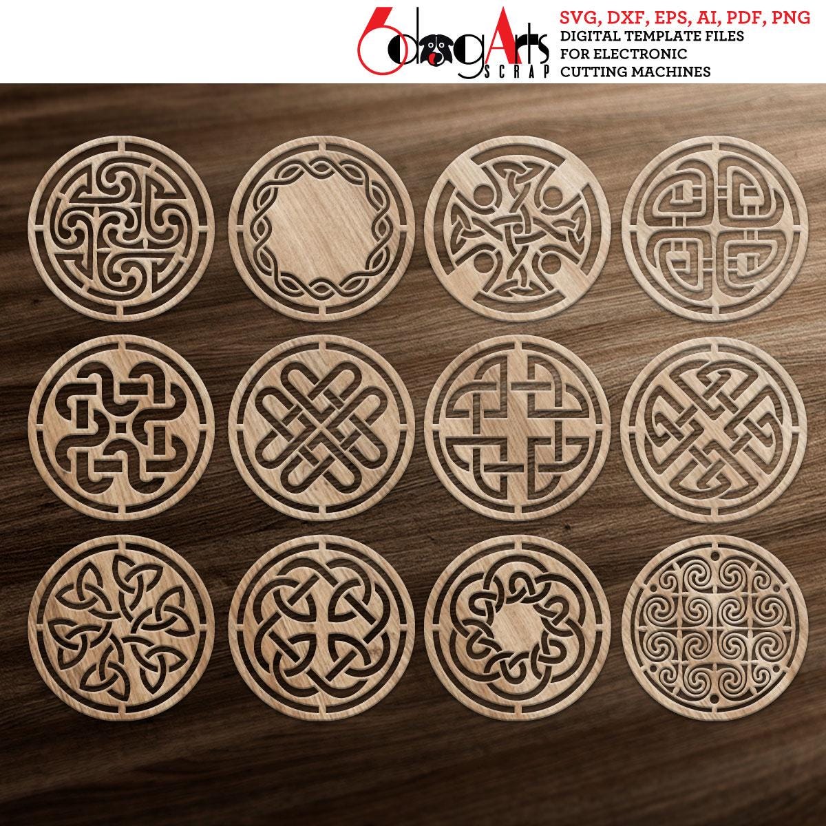Celtic Coaster SVG / DXF Bundle • Digital Files for Laser, Cricut ...