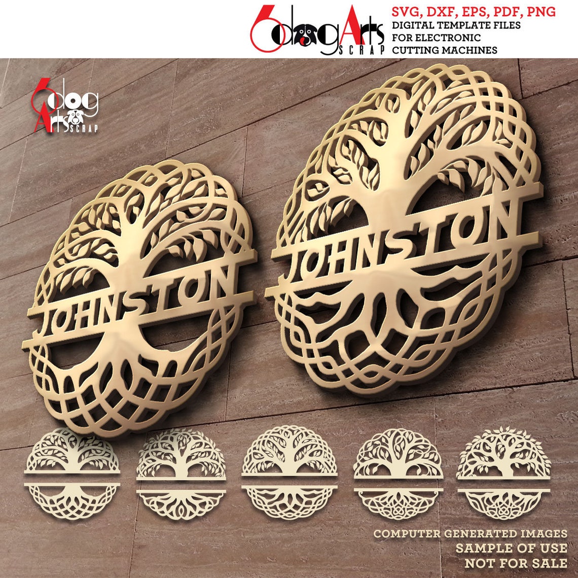 5 Celtic Tree of Life Split Frames Vector Digital Files SVG DXF Vector ...