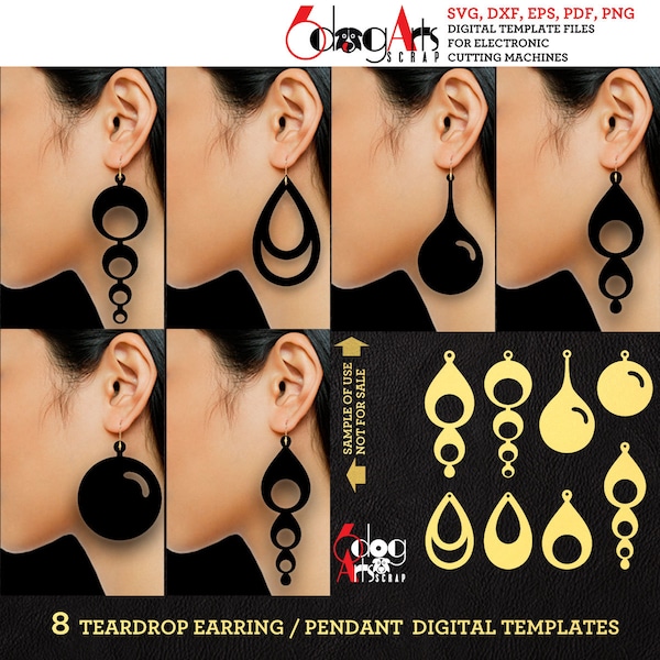 Leather Earring Template - Etsy