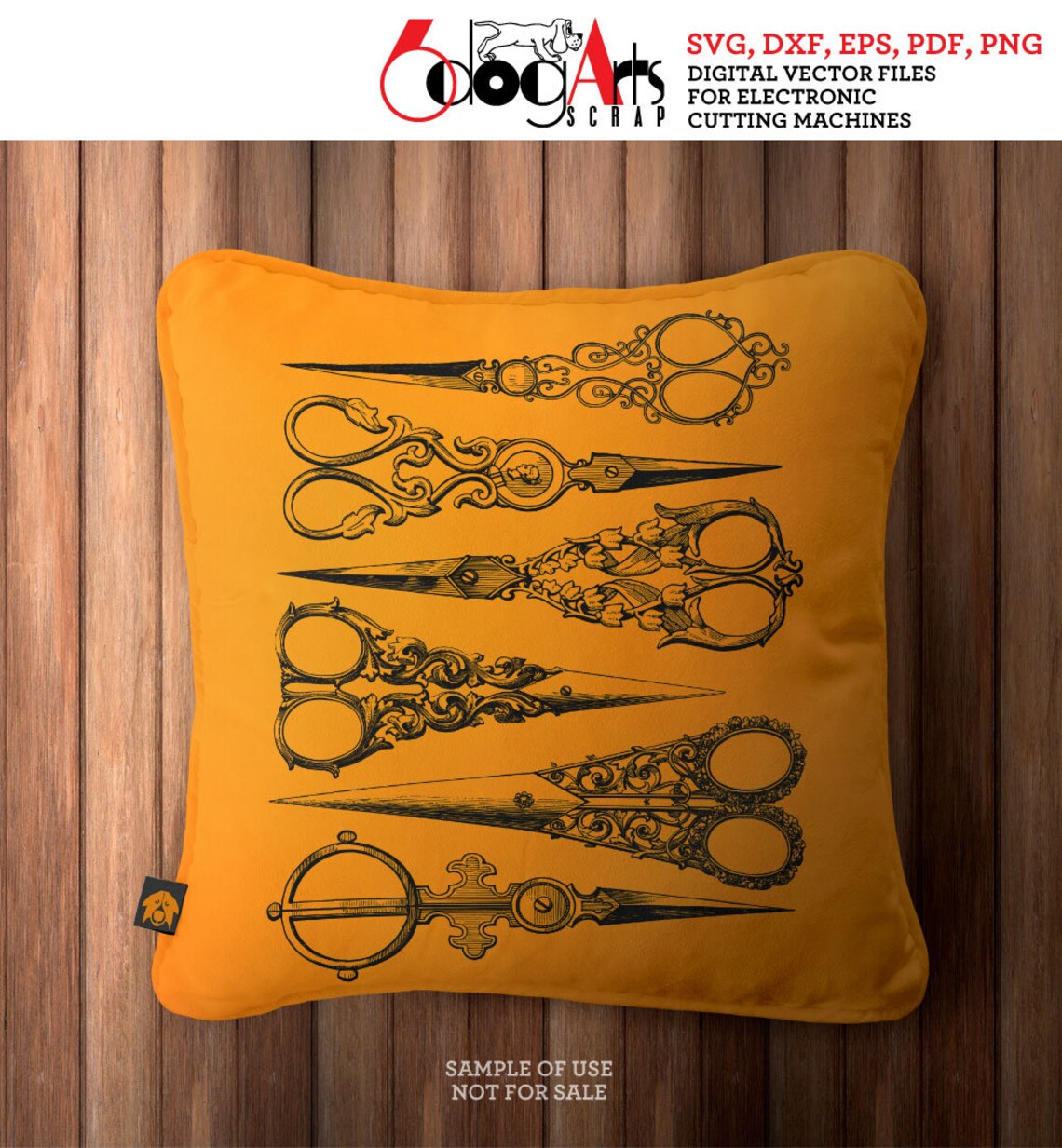 Vintage Scissors Digital Vector Files SVG DXF Glowforge Laser | Etsy