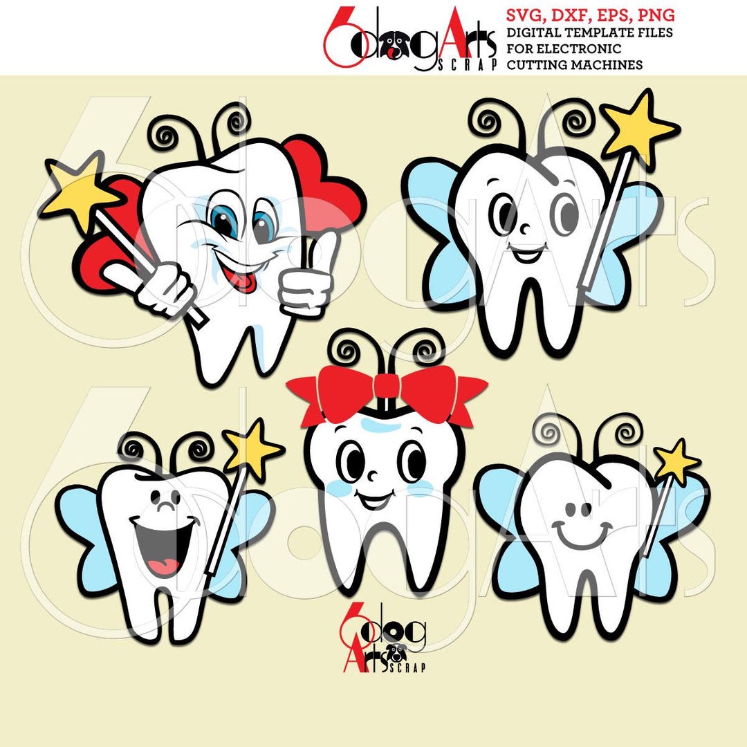 Tooth Fairy Clip Art Digital Files Svg Dxf Eps Png - Silhouette SCAL ...