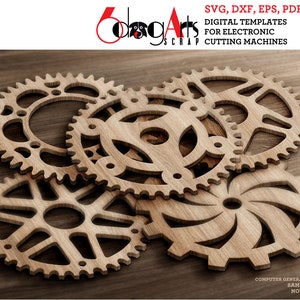 12 Gear Cog Coaster Grill Trivet Templates Vector Digital SVG - Etsy