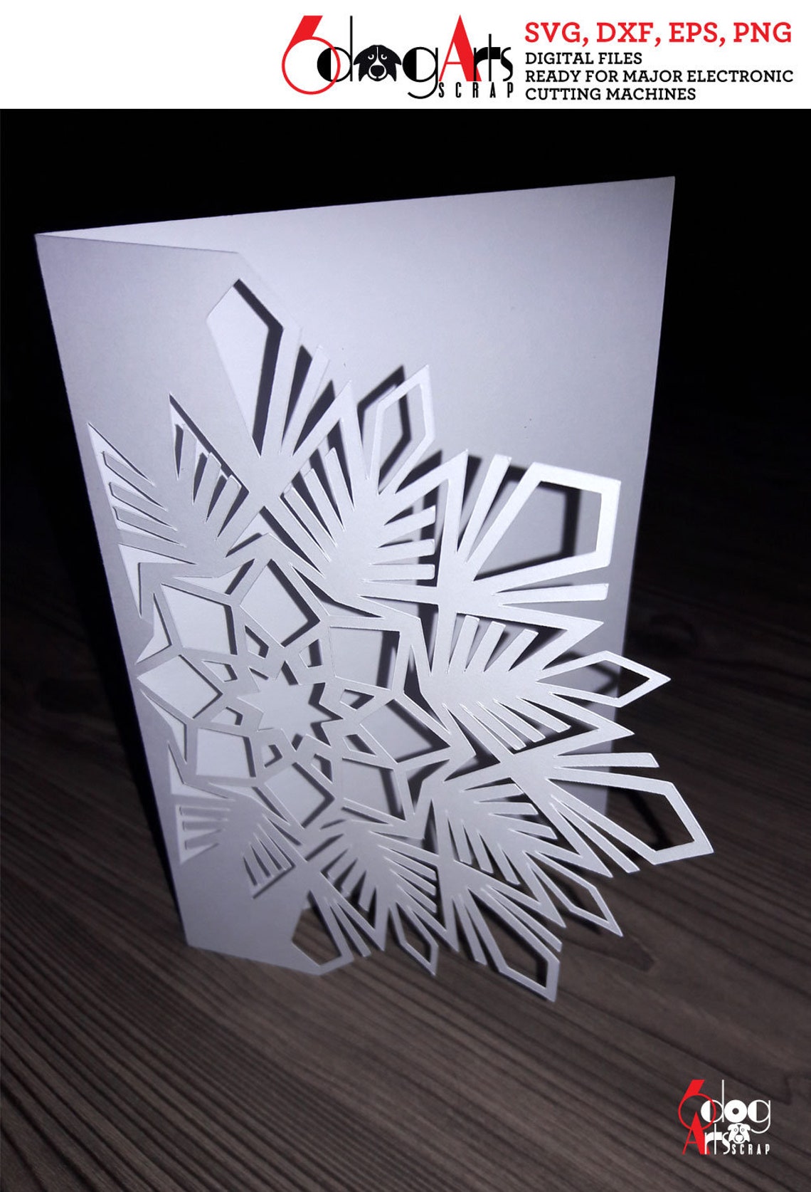 10 Snowflake Christmas Card Templates Digital Cut SVG DXF | Etsy