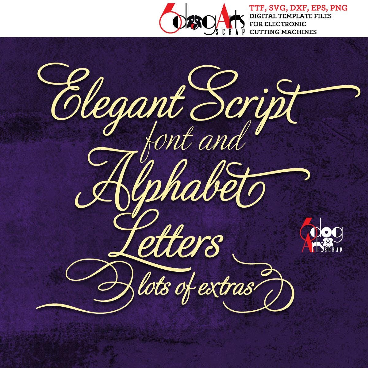 Elegant Script TTF Font & SVG Alphabet Cuttable Letters Printable ...