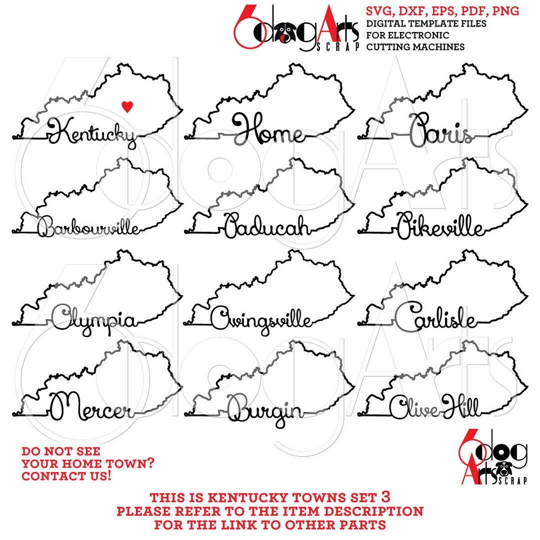 Kentucky Outline Typography Part 3 Files Svg Silhouette Cricut Heat ...
