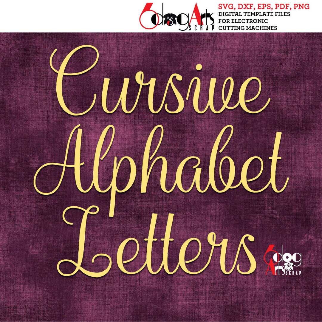 Calligraphic Alphabet SVG DXF Vector Images Monogram Cuttable Letters ...