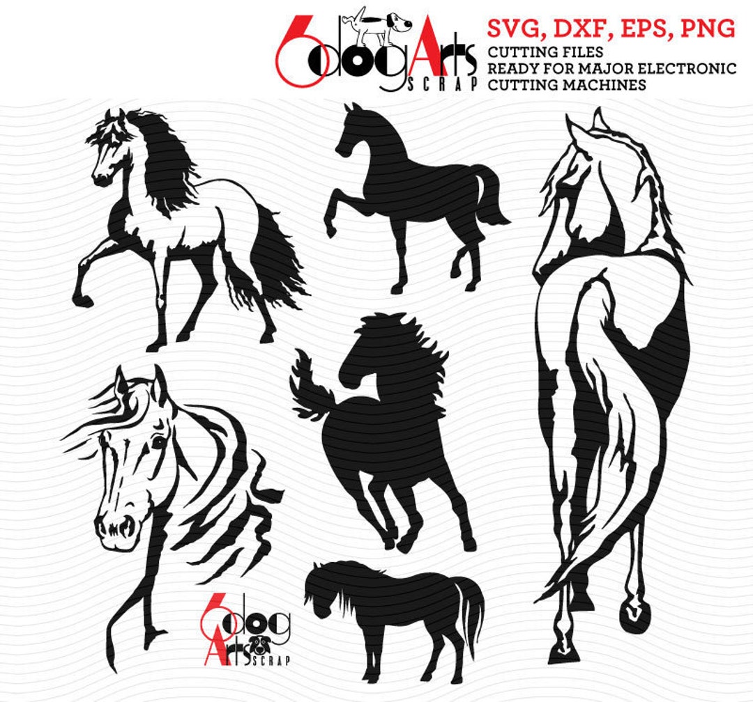 Beautiful Horses Vector Digital Files Svg Dxf Eps Png Pdf - Etsy