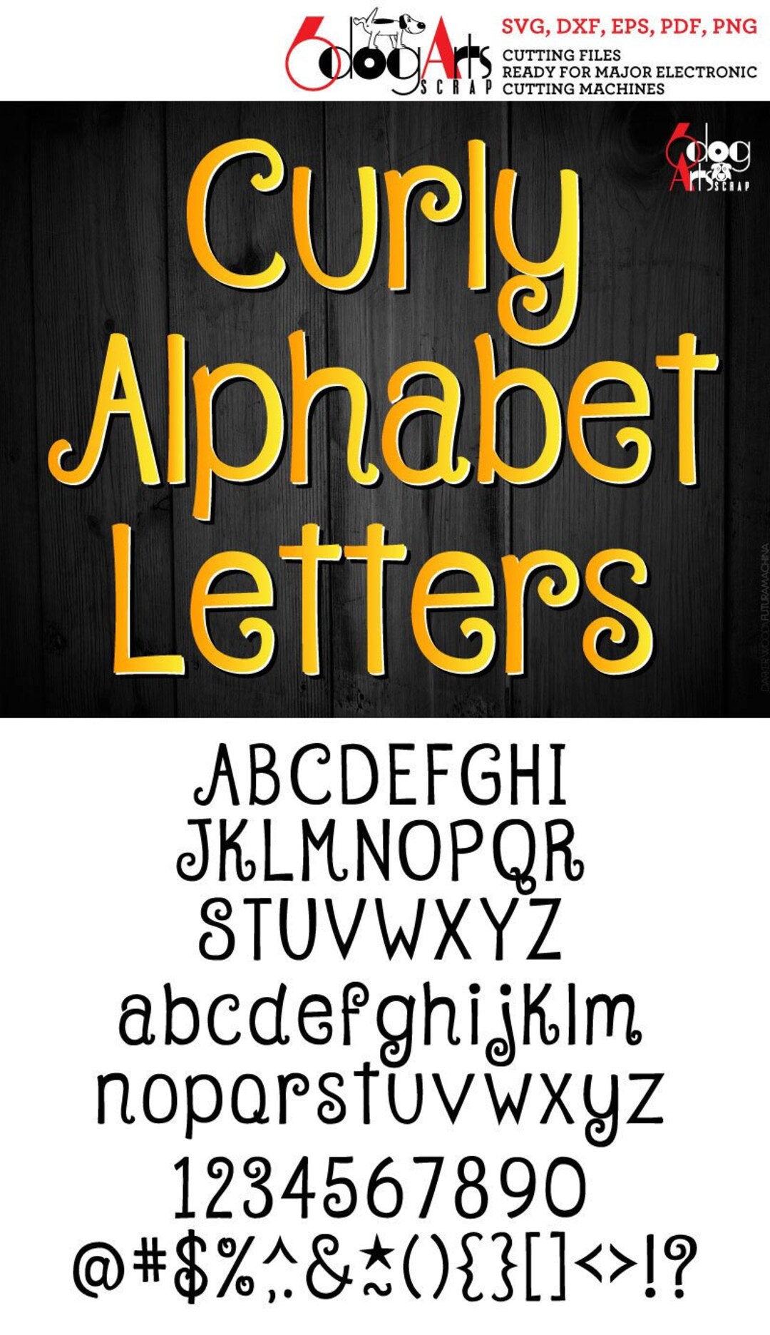 Buy Curly Alphabet Letters Digital Files SVG DXF Vinyl Die Cutting ...