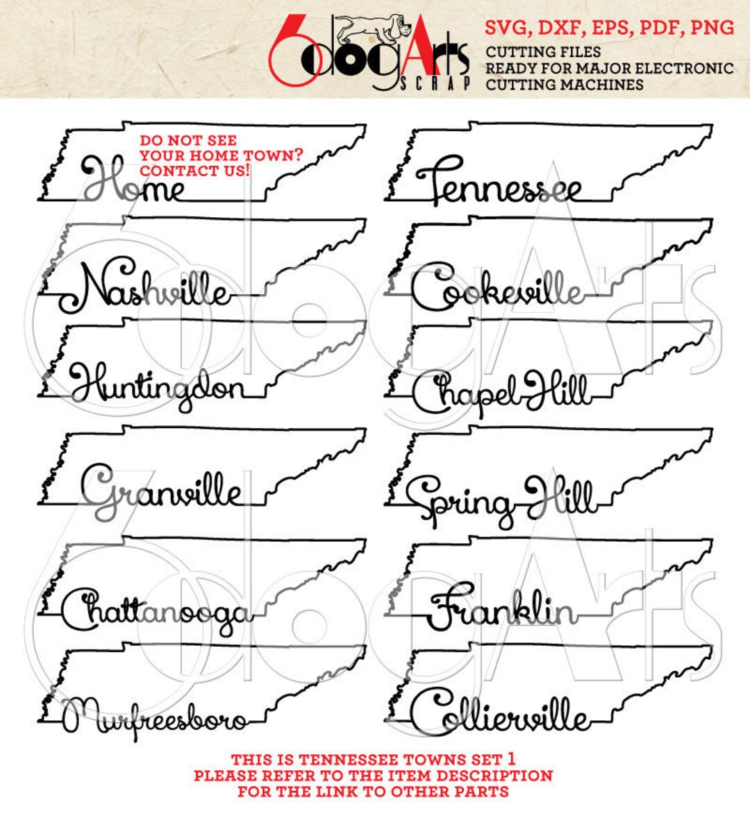 Tennessee part 1 Outline Typography Files SVG DXF Silhouette - Etsy