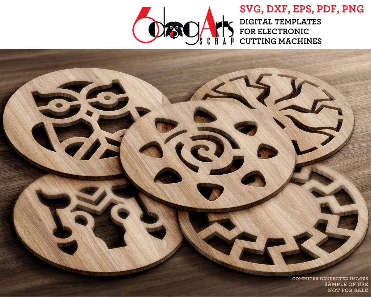 12 Native American Wood Coaster Trivet Wall Decor Templates | Etsy