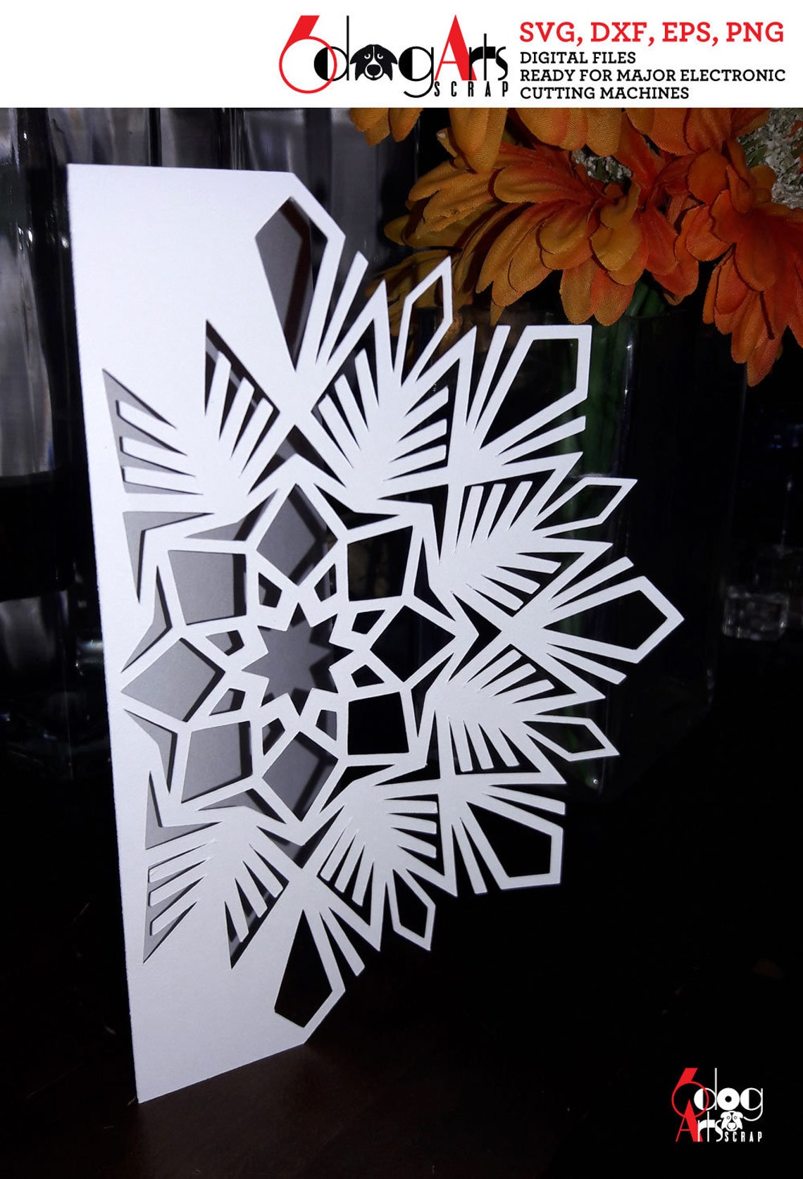 10 Snowflake Christmas Card Templates Digital Cut SVG DXF - Etsy