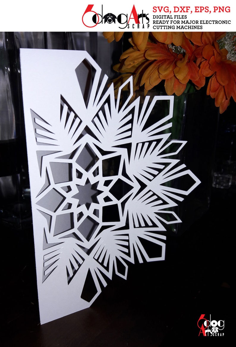 10 Snowflake Christmas Card Templates Digital Cut SVG DXF - Etsy UK