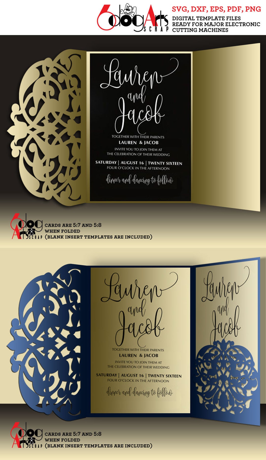 Arabesque Card / Envelope 11 Templates Digital SVG DXF Files - Etsy