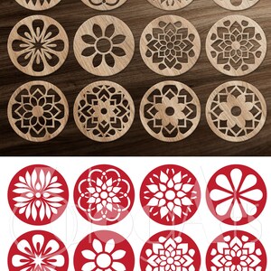 12 Coaster Trivet Grill Wall Decor Templates Vector Digital SVG DXF ...