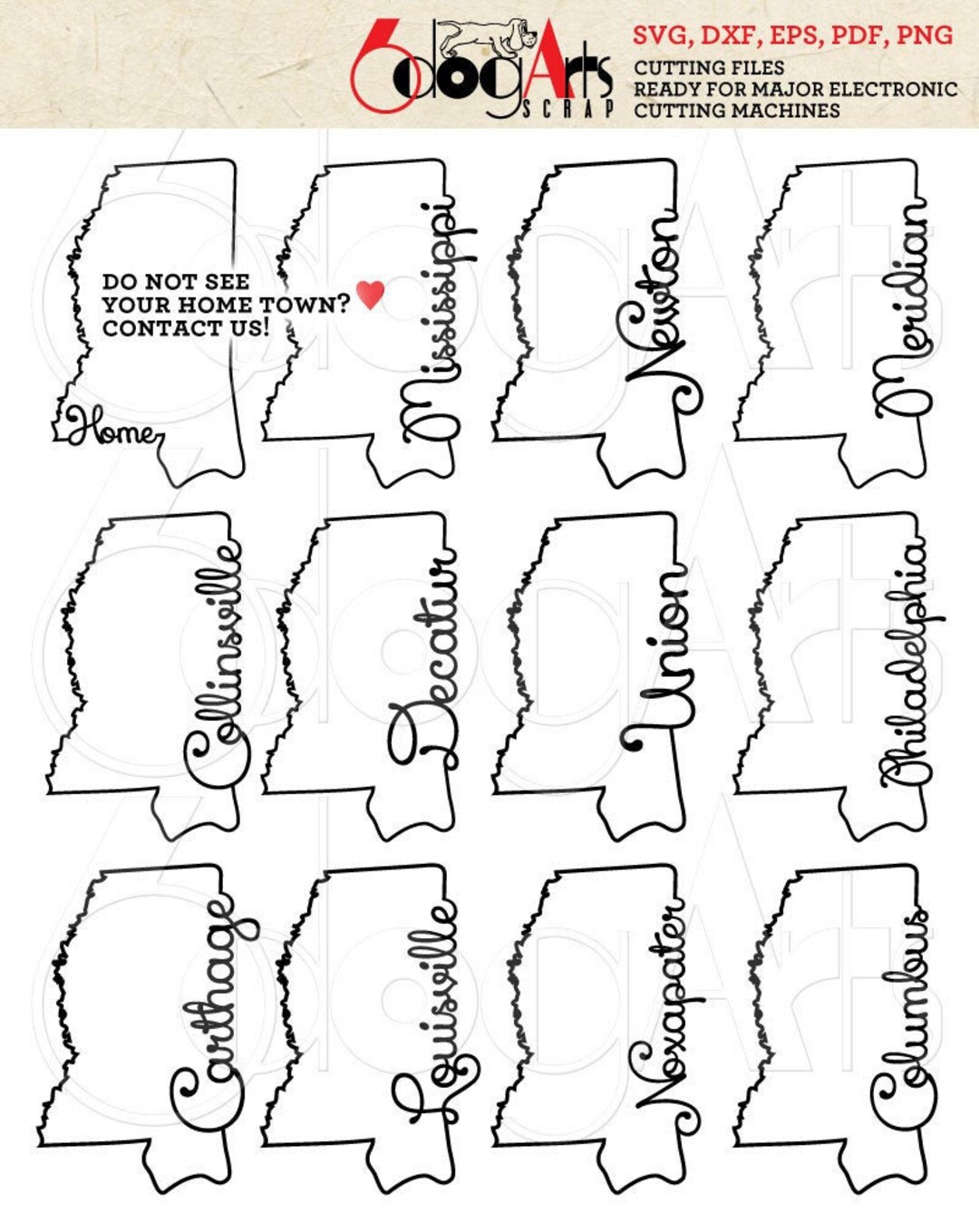 Mississippi Outline Typography part 2 Files SVG DXF - Etsy