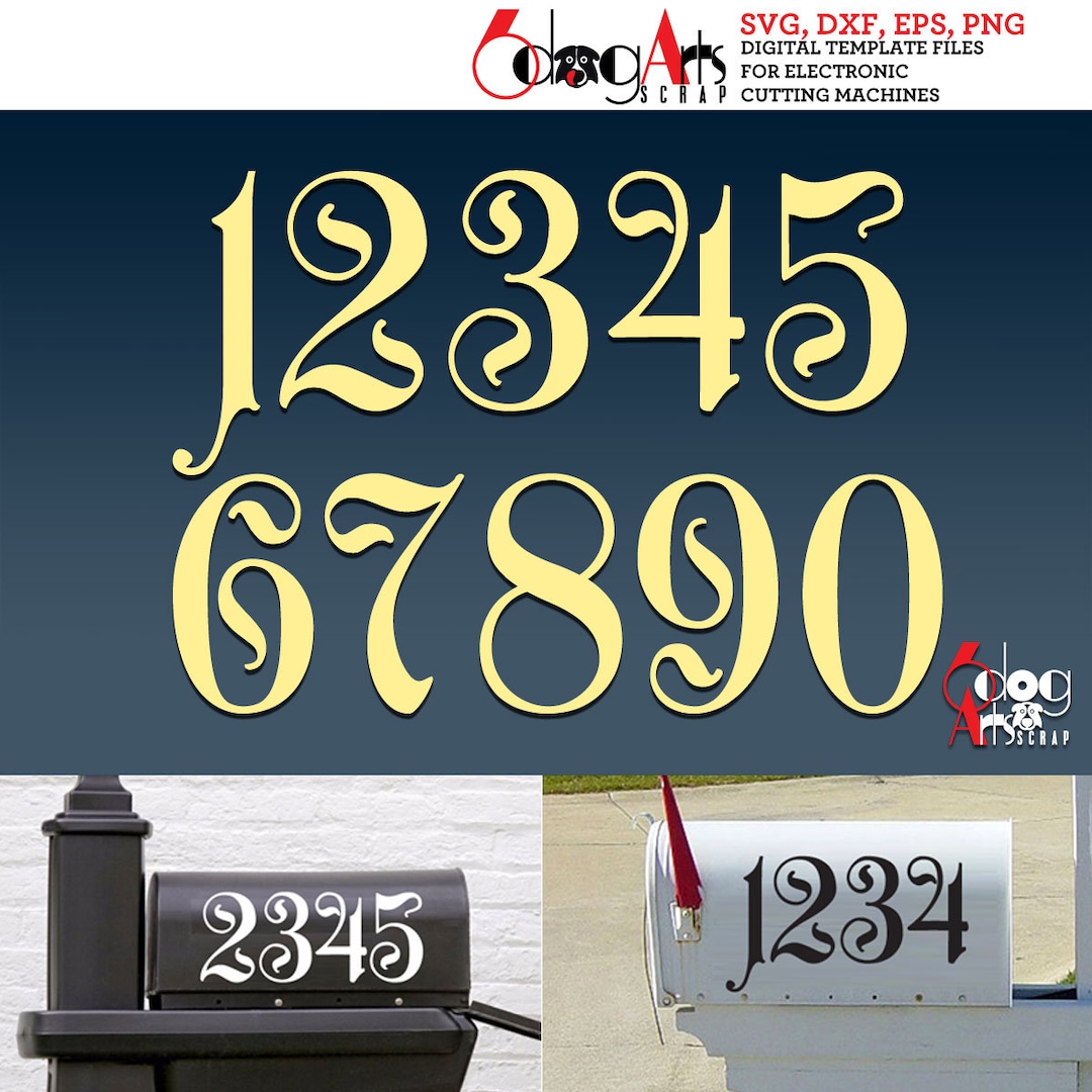 Numbers Digital Images Svg Dxf Eps Png Silhouette SCAL Cricut Diy ...
